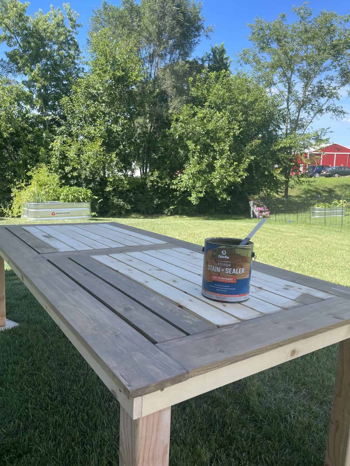 Budget Friendly DIY 8 Foot Outdoor Table - Simply DIY Home