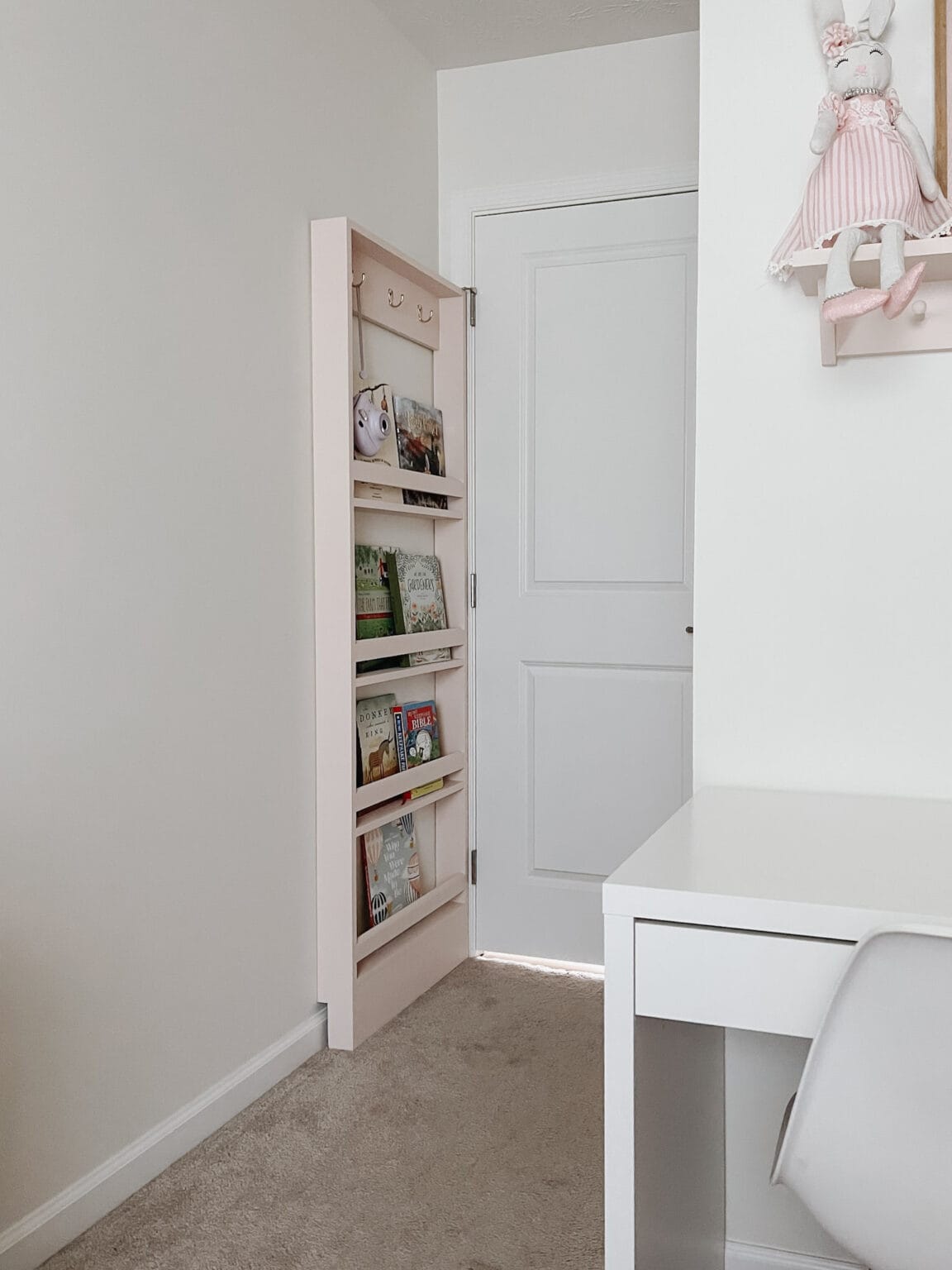 How To DIY Behind The Door Skinny Shelf - Simply DIY Home