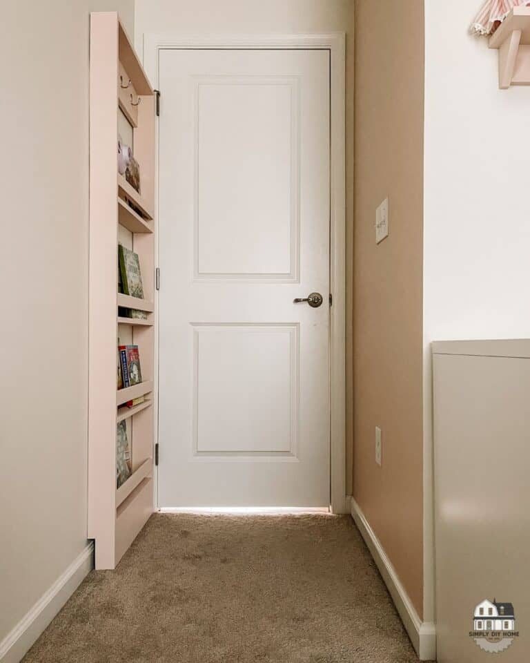 How To DIY Behind The Door Skinny Shelf - Simply DIY Home